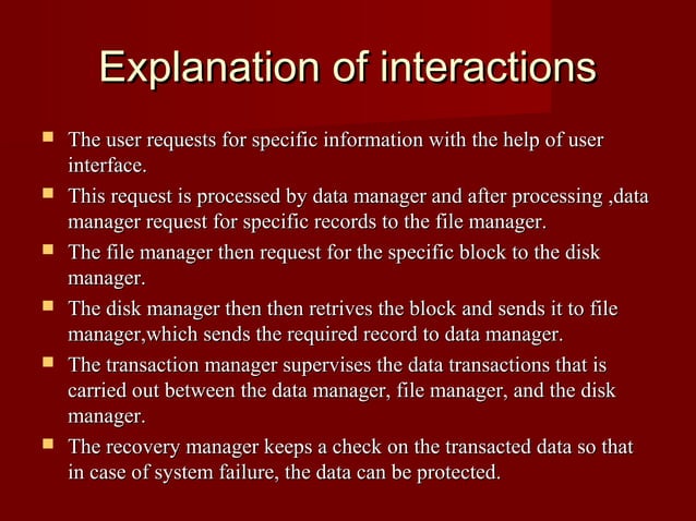 Lect 21 Components Of Database Management System Ppt