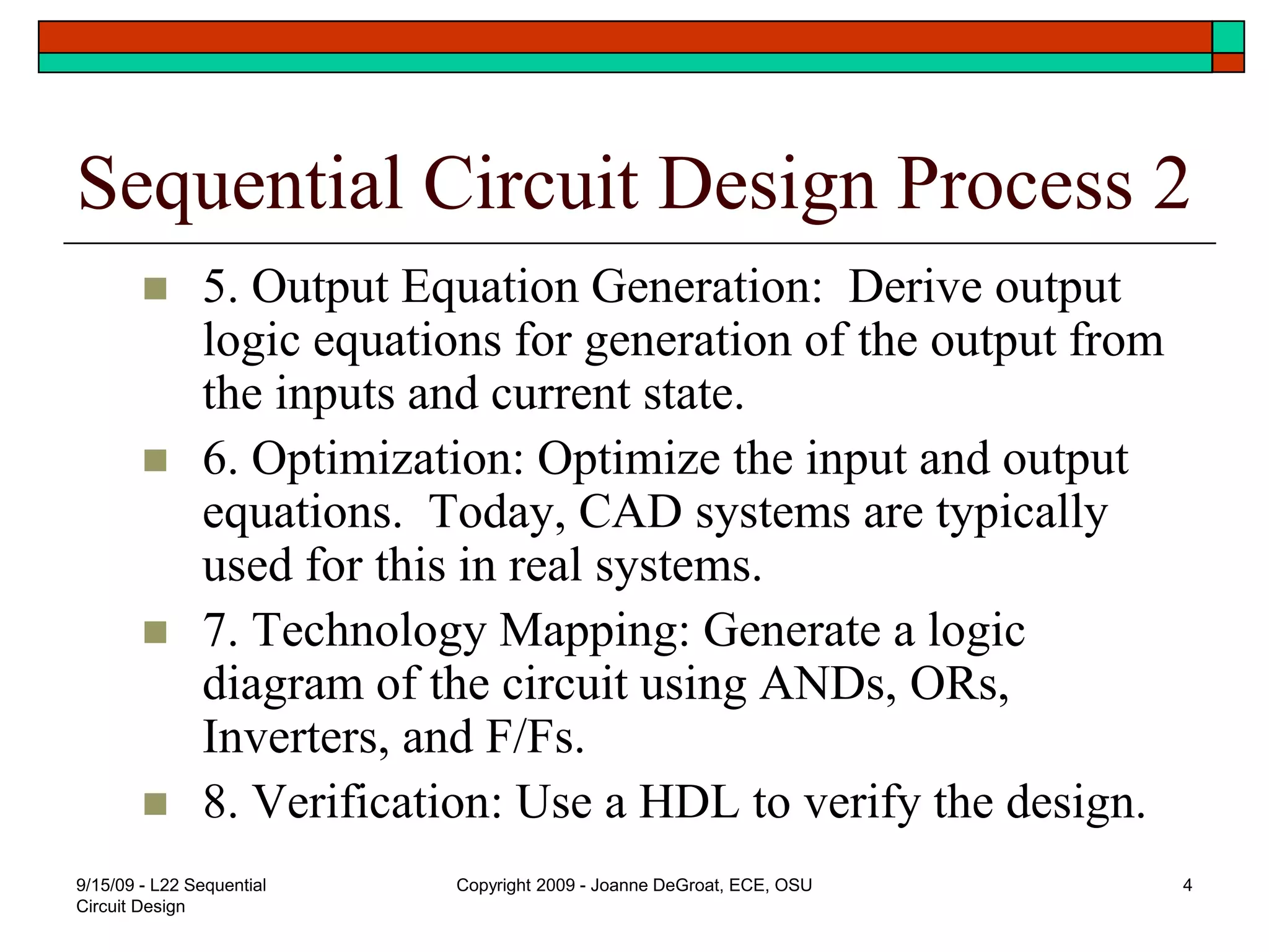 Lect 22 Sequential Circuit Designppt Programming Languages Computing