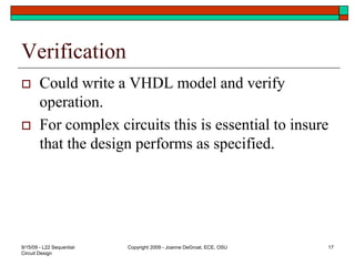 Lect 22 - Sequential Circuit Design.ppt | Programming Languages | Computing