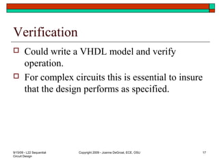 Lect 22 sequential circuit design (1) | PPT