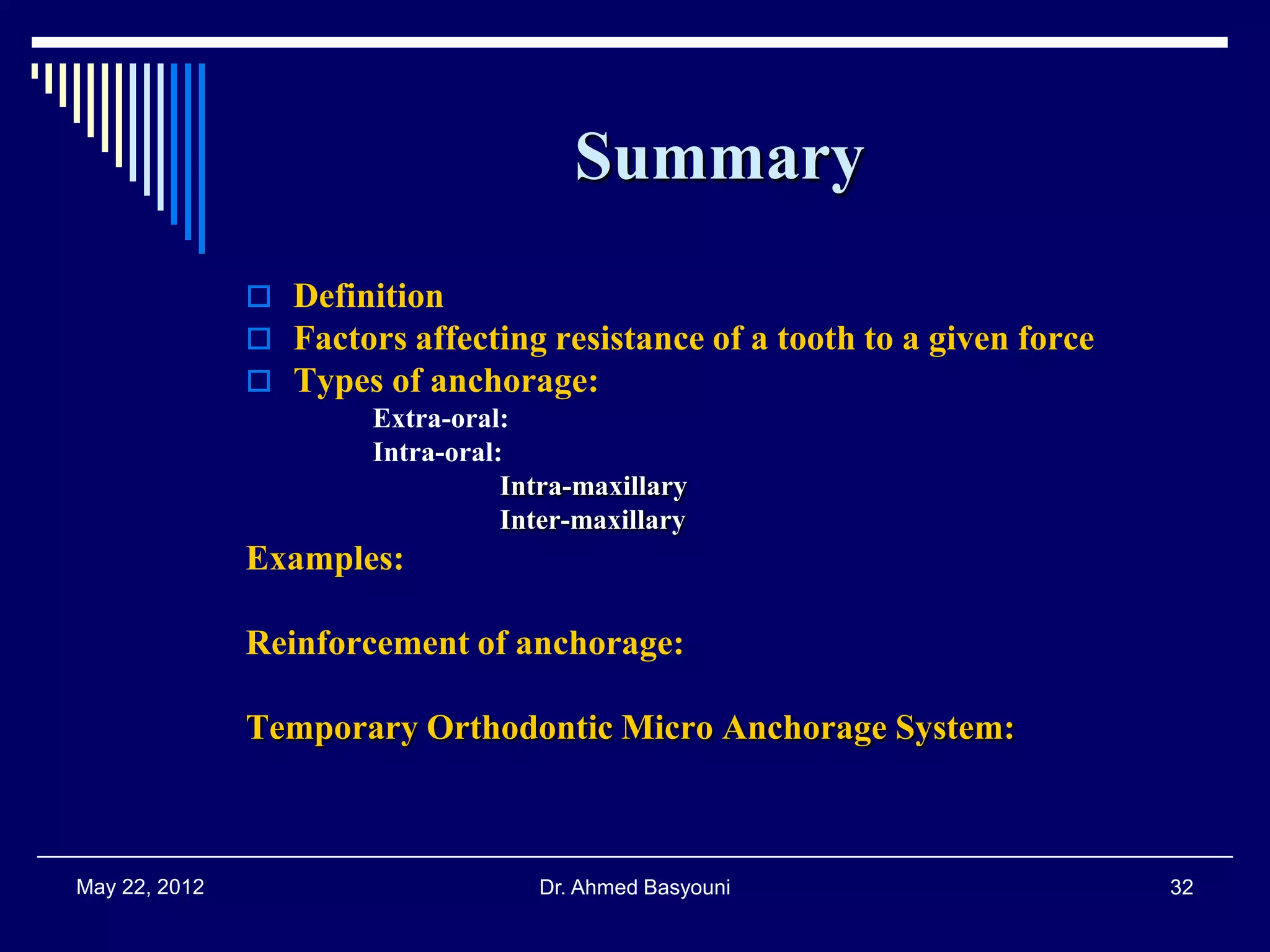 Anchorage in Orthodontics | PDF