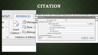 bibliography and citation in ms word | PPTX