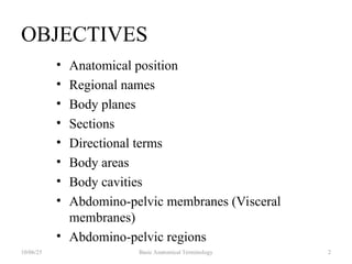 Lect_2 Anatomical Terminology basic application | PPT