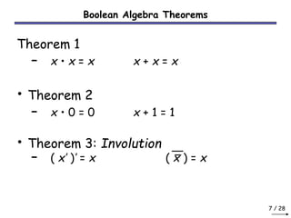 Lect 2 boolean algebra (4 5-21) | PPT