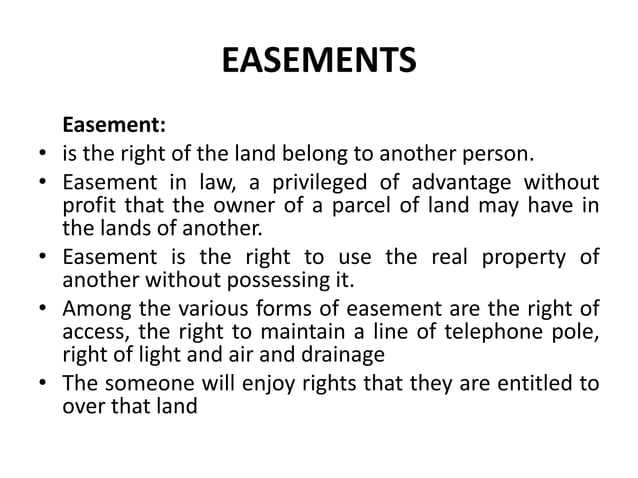 Lect 2 Easement Pptx Pptx For All The Students Ppt