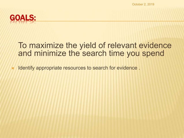 Evidence Based Medicine Master degree Course (Lecture 2): Searching ...