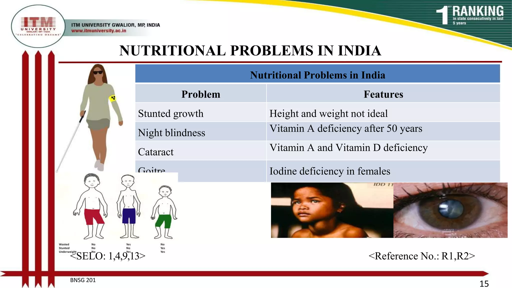 Role of nutrition in mantaning health and nutritional problems in India ...