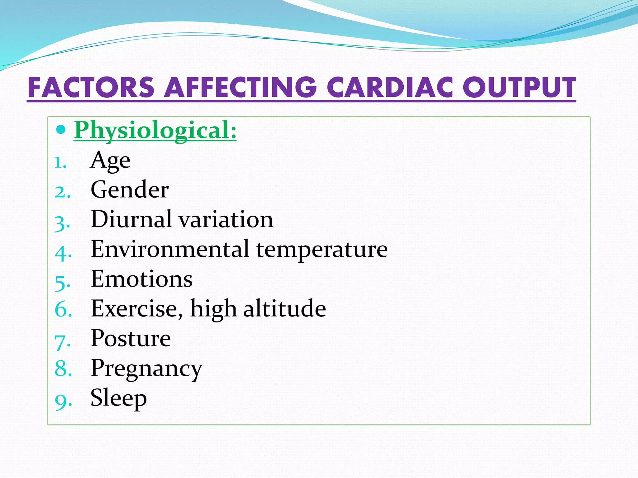 cardiac output, | PPTX
