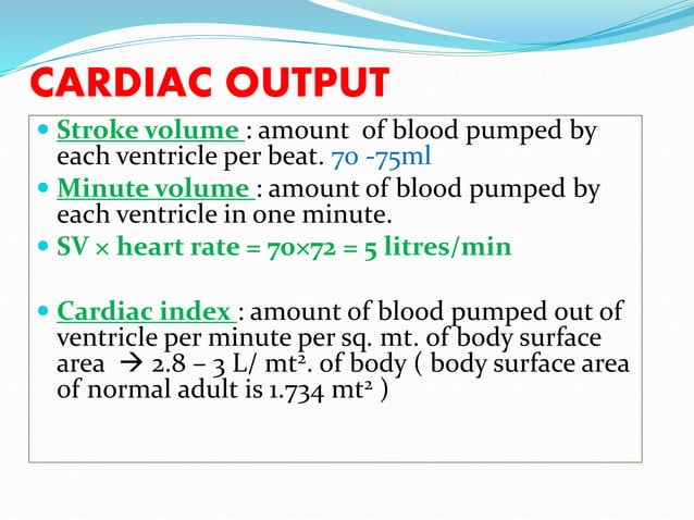 cardiac output, | PPTX