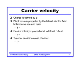 Lecture on Introduction to VLSI cmos transistor theory | PPT