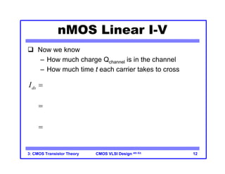 Lecture on Introduction to VLSI cmos transistor theory | PPT