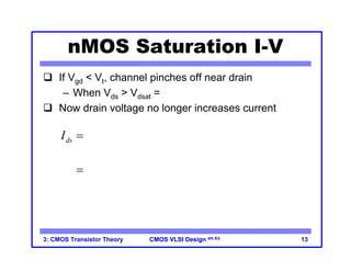 Lecture on Introduction to VLSI cmos transistor theory | PPT