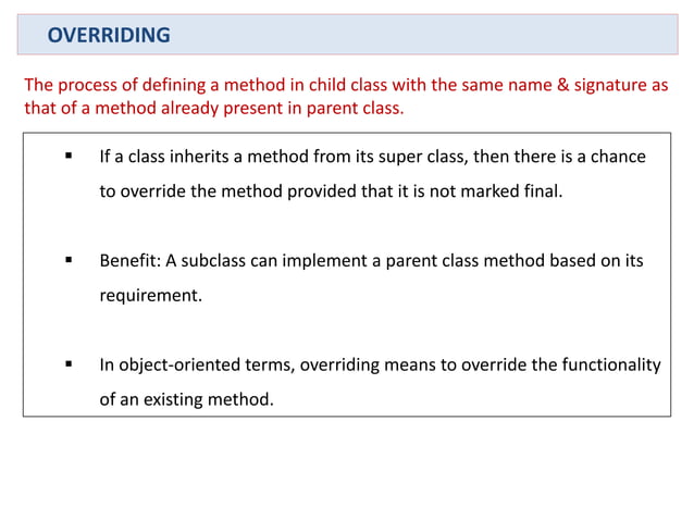 Encapsulation Inheritance Overriding Overloading Ppt