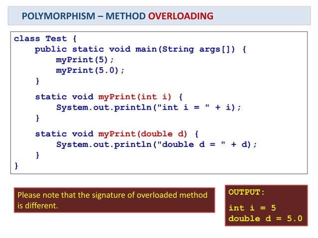 Encapsulation Inheritance Overriding Overloading Ppt