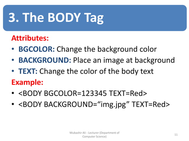 Lecture 3 Introduction To Html Basic Structure And Block Building Ppt 1155