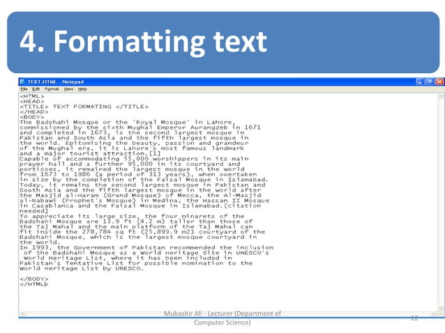 Lecture 3 Introduction To Html Basic Structure And Block Building Ppt 0903