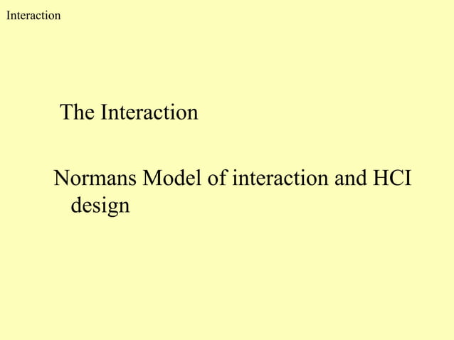 interaction norman model in Human Computer Interaction(HCI)