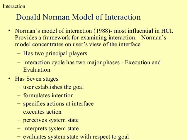 Interaction Norman Model In Human Computer Interaction Hci
