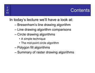 Lect3 bresenham circlesandpolygons | PDF