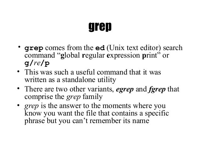 Regular Expressions grep and egrep