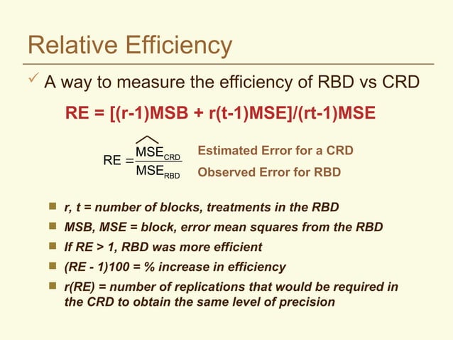 Methods and analysis in Randomized complete block design | PPT ...