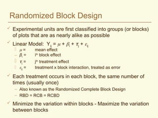 Methods and analysis in Randomized complete block design | PPT | Physics | Science