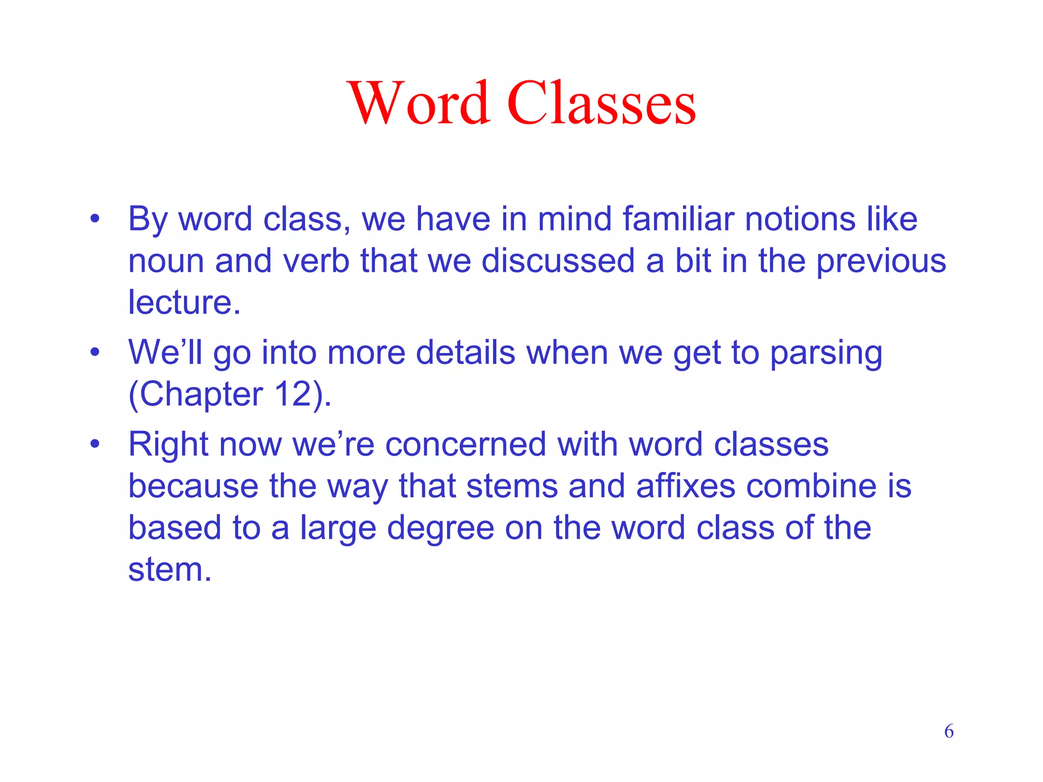 lect4-morphology.ppt | Programming Languages | Computing