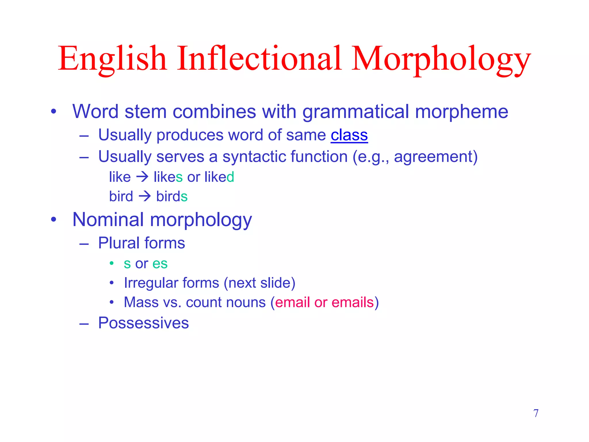 lect4-morphology.ppt | Programming Languages | Computing