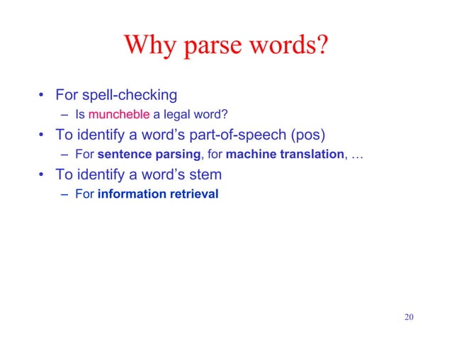 lect4-morphology.ppt | Programming Languages | Computing