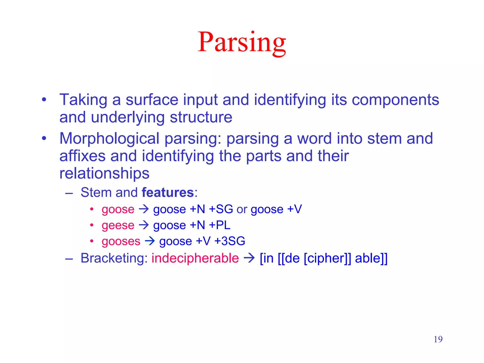 lect4-morphology.ppt | Programming Languages | Computing