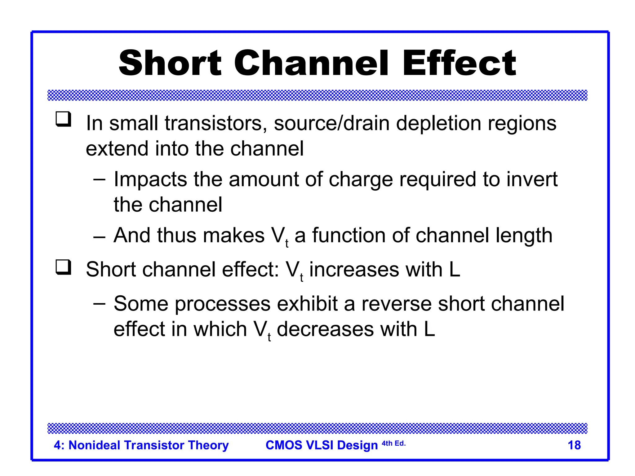 Non Ideal Transistor Theory- Mosfet second order effects | PPT