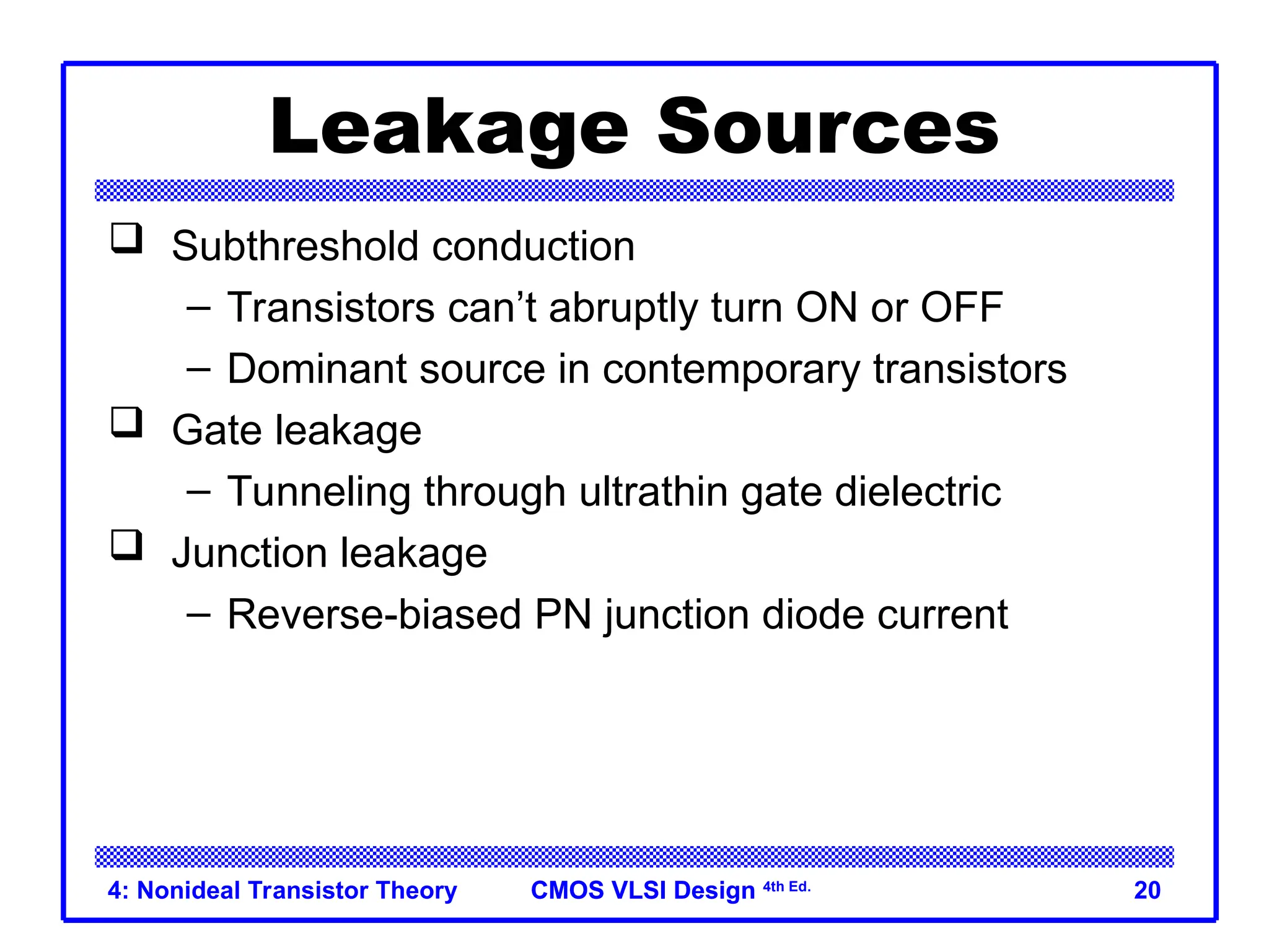 Non Ideal Transistor Theory- Mosfet second order effects | PPT
