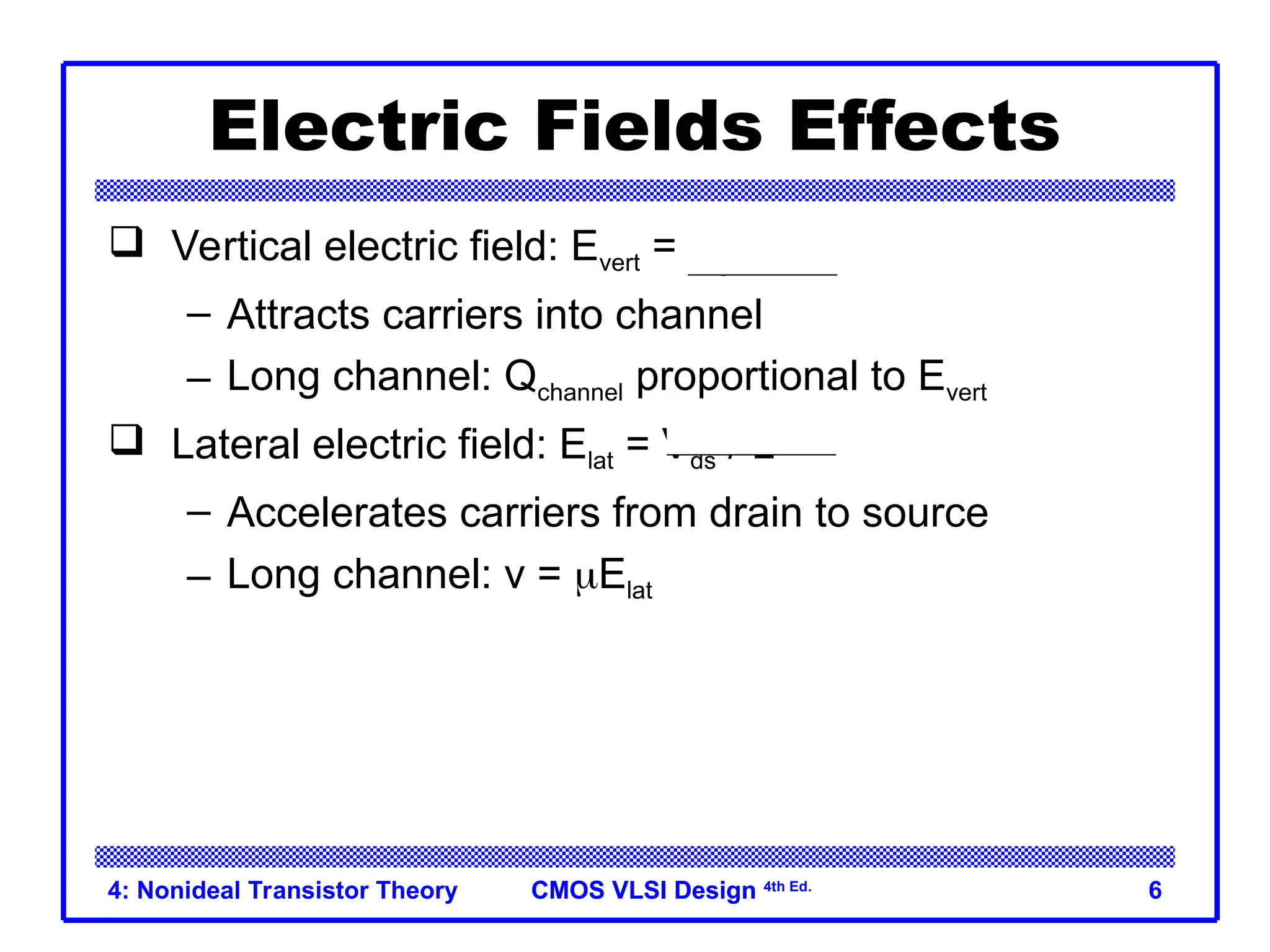 Non Ideal Transistor Theory- Mosfet second order effects | PPT