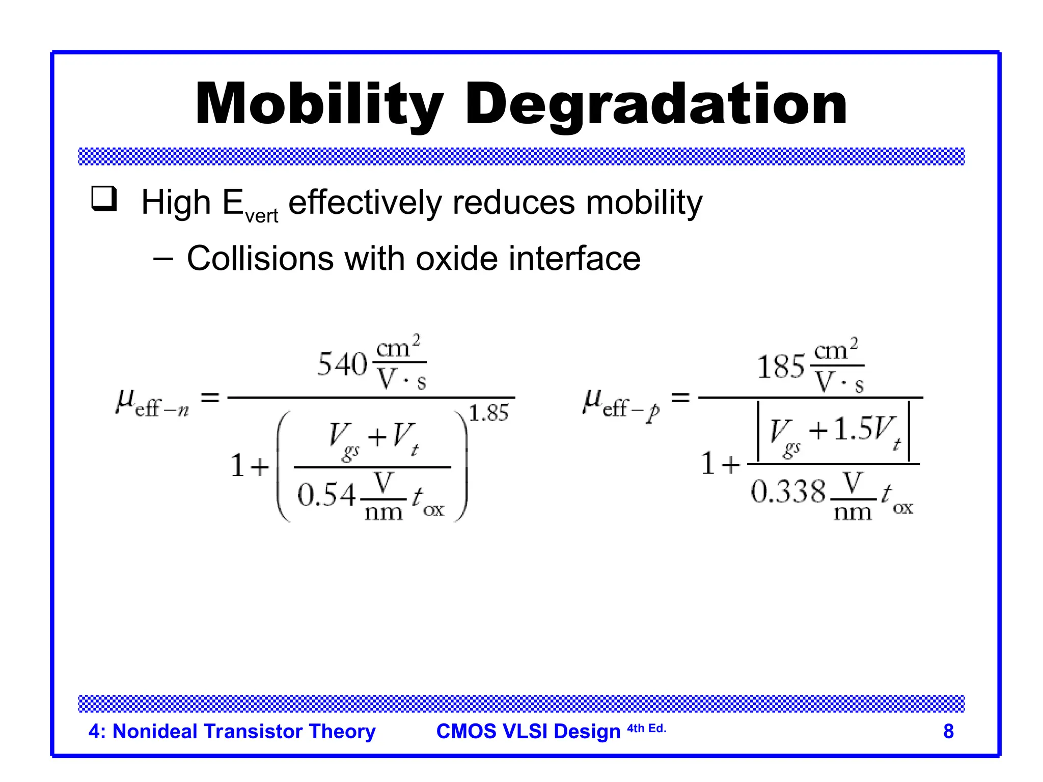 Non Ideal Transistor Theory- Mosfet second order effects | PPT