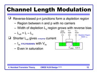 Non Ideal Transistor Theory- Mosfet second order effects | PPT