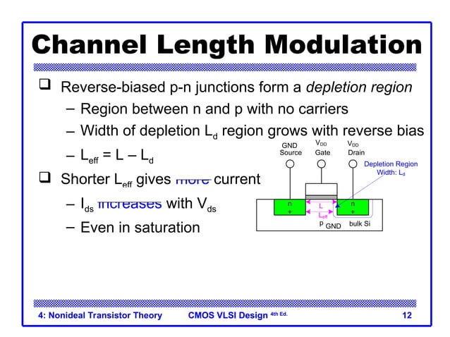 Non Ideal Transistor Theory- Mosfet second order effects | PPT