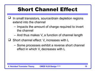 Non Ideal Transistor Theory- Mosfet second order effects | PPT