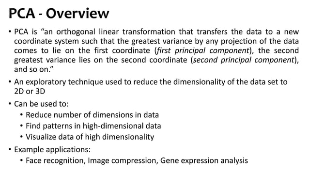 Lect4 principal component analysis-I | PPTX