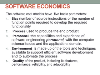Lect4 software economics | PPTX