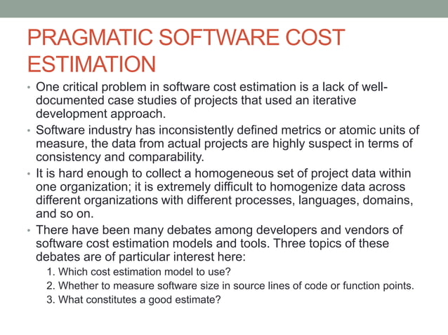 Lect4 software economics | PPTX | Technology & Computing