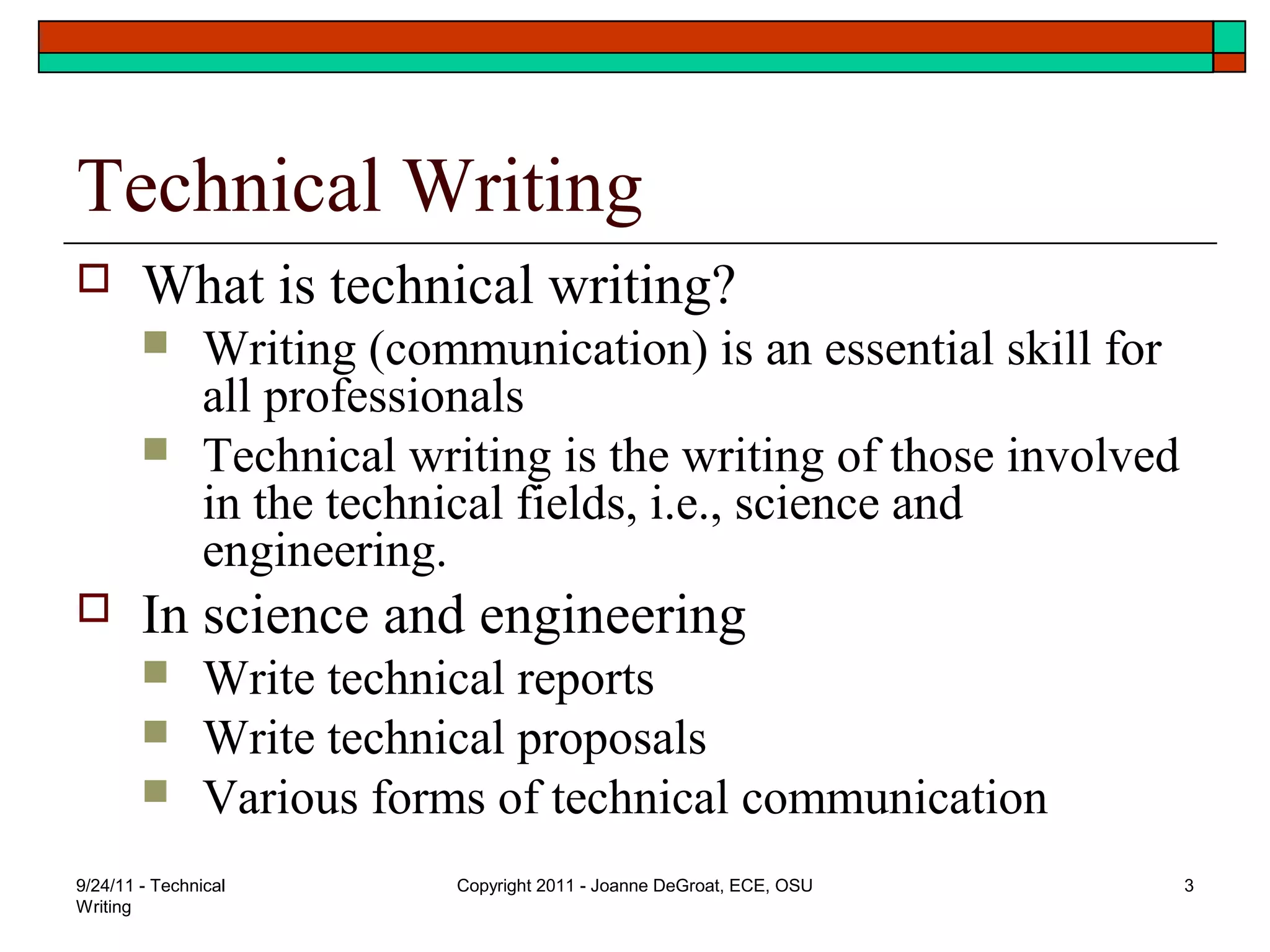 Lect 4 technical writing basics | PPT
