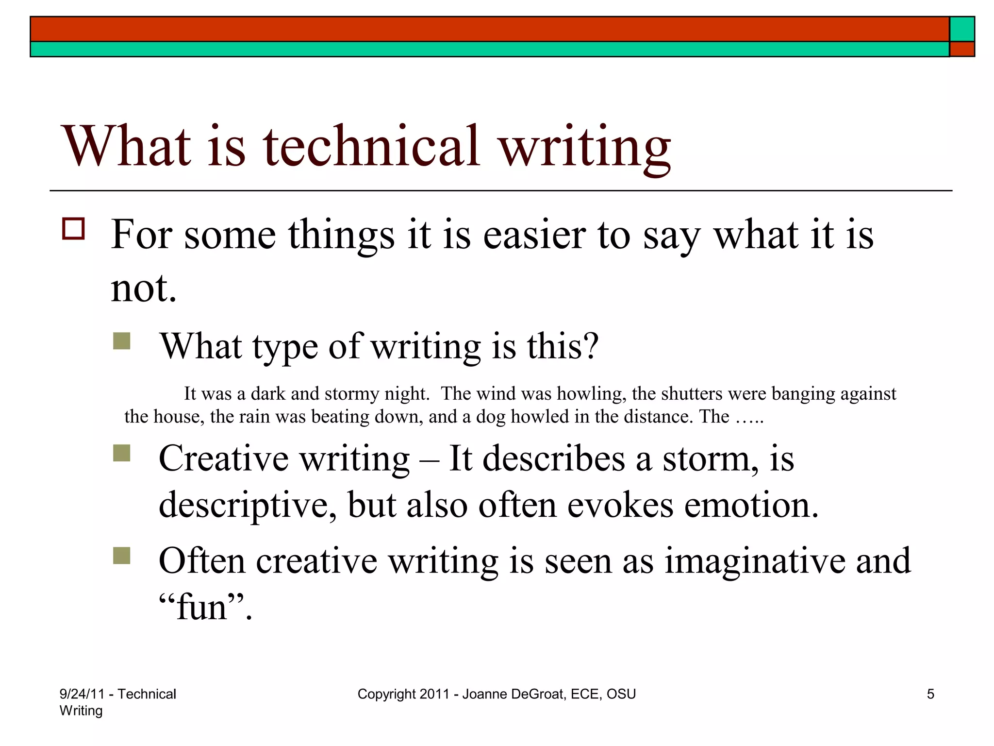 Lect 4 technical writing basics | PPT