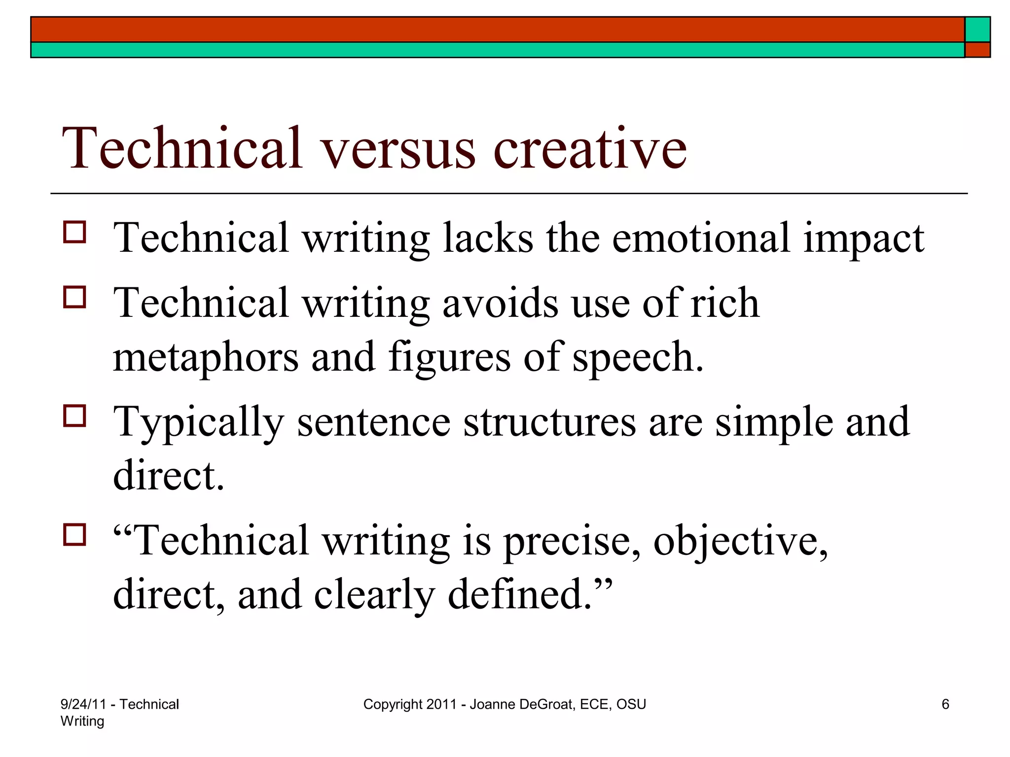 Lect 4 technical writing basics | PPT