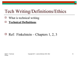 Lect 4 technical writing basics | PPT | Chemistry | Science