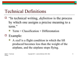 Lect 4 technical writing basics | PPT | Chemistry | Science