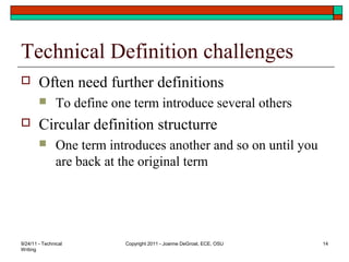 Lect 4 technical writing basics | PPT | Chemistry | Science