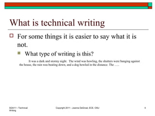 Lect 4 technical writing basics | PPT