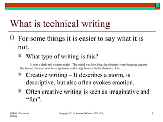 Lect 4 technical writing basics | PPT | Chemistry | Science