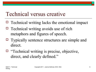 Lect 4 technical writing basics | PPT | Chemistry | Science