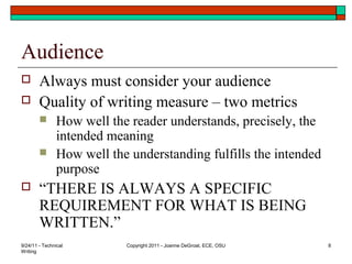 Lect 4 technical writing basics | PPT | Chemistry | Science